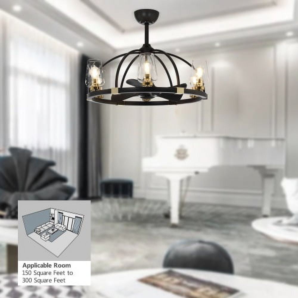 34.2 In. 24W Led Light Bulb Ceiling Fan With Double Finish Frame ...