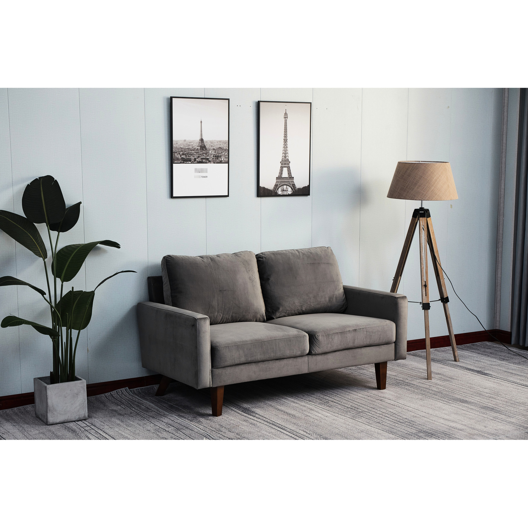 34.30 in height, grey - Solid wood frame and legs - Entertaining guests ...