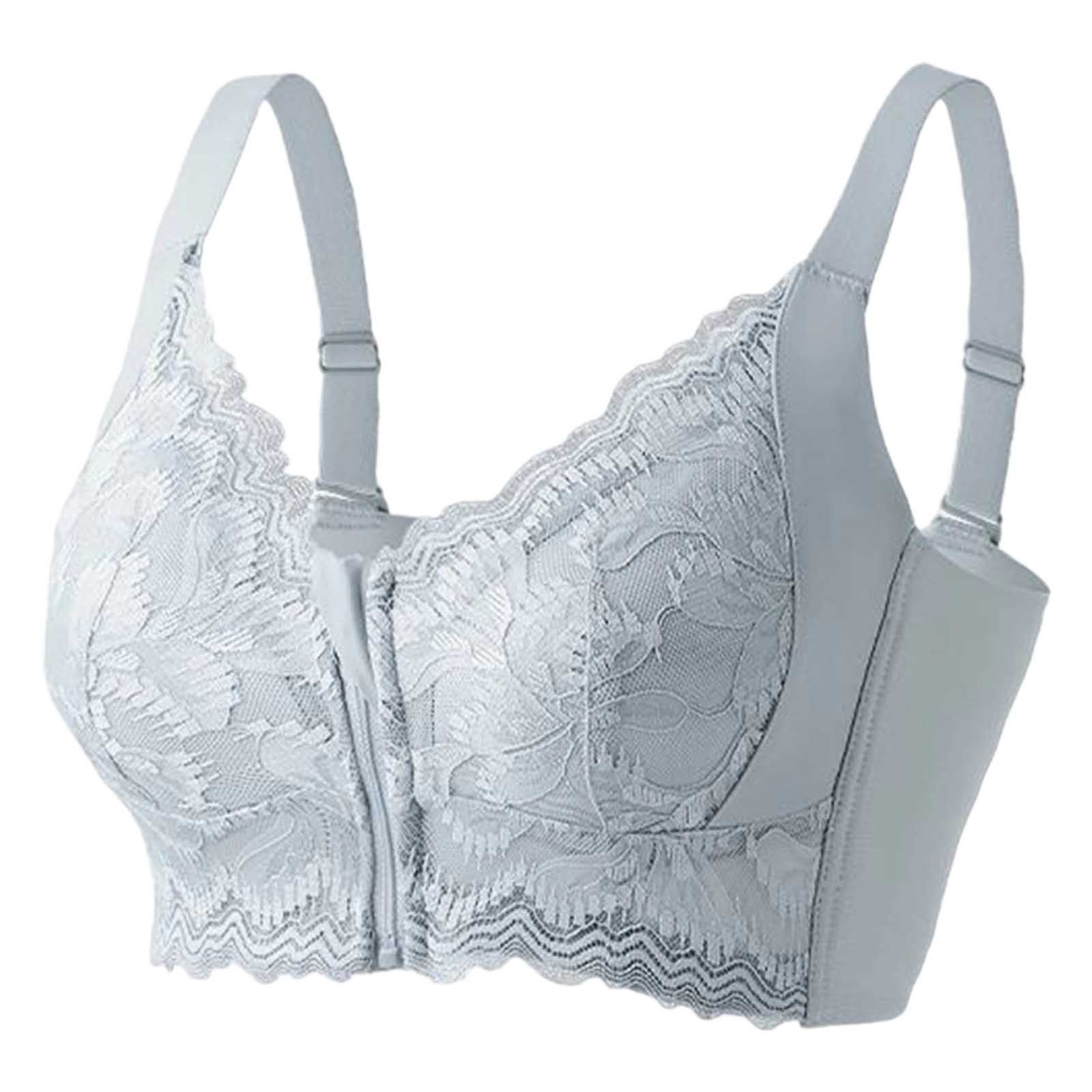 34-42 B/C Cup Front Closure Minimizer Bras – Zipper Closure Wireless ...