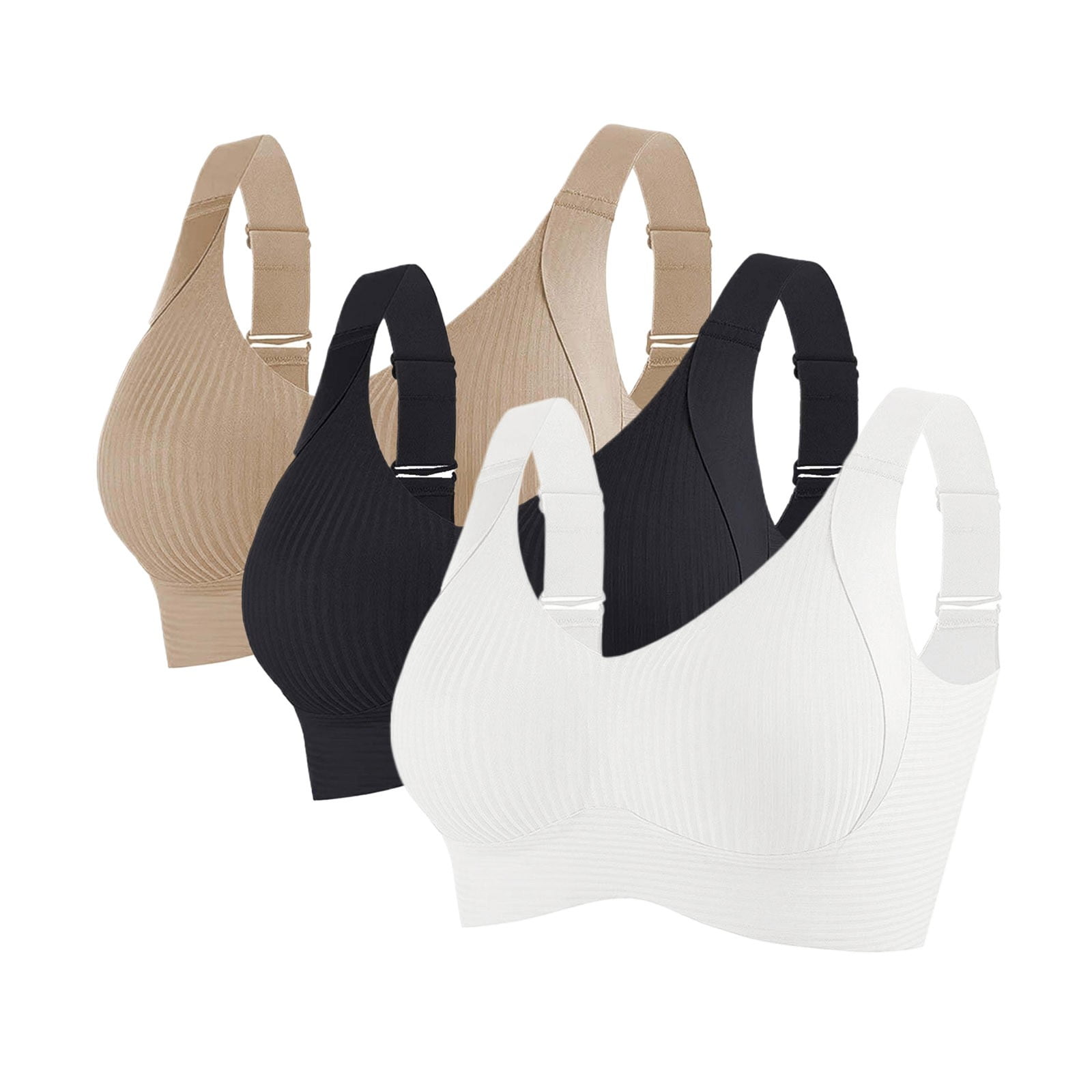 34-46 B/C/D Cup Minimizer Bras 3 Pack – Wireless Full Coverage Seamless ...