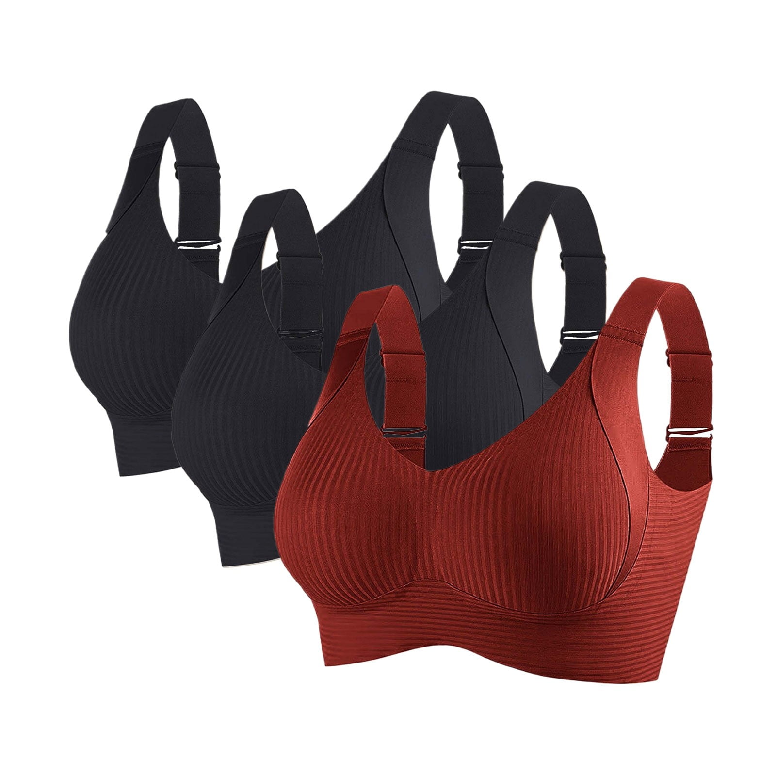 34-46 B/C/D Cup Minimizer Bras 3 Pack – Wireless Full Coverage Seamless ...