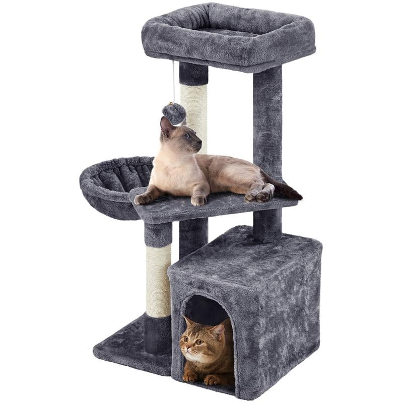 34.5″ Cat Tree, Multi Level Cat Tower Cat Activity Center Scratching ...
