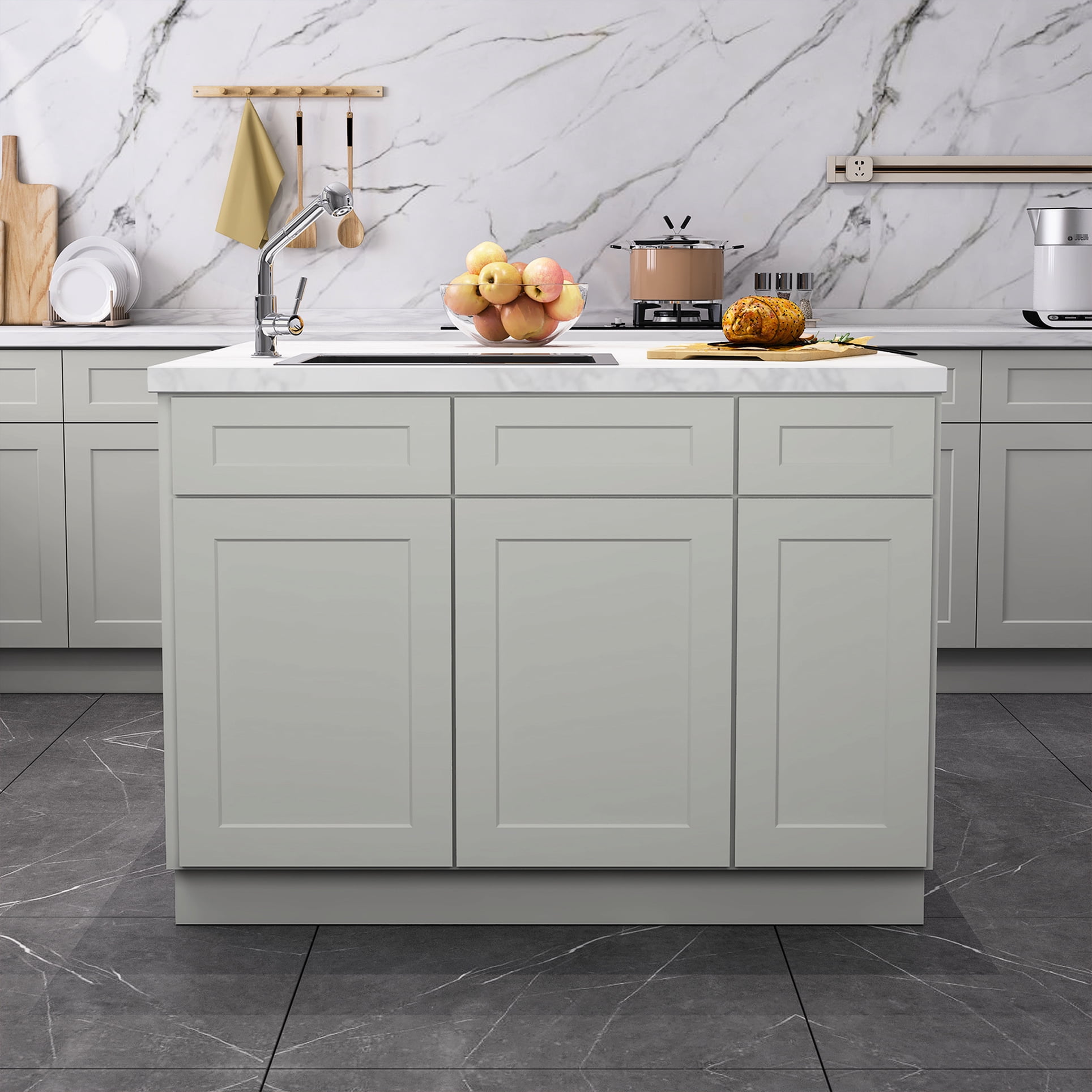 34.5" High Sink Base Cabinet In Plywood - 36"x24", Adjustable Shelf ...