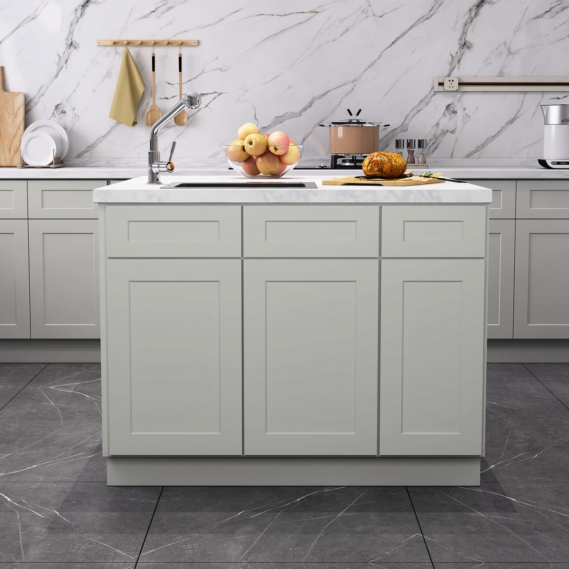34.5" High Sink Base Cabinets | 2 - Door Storage Solution | Plywood ...