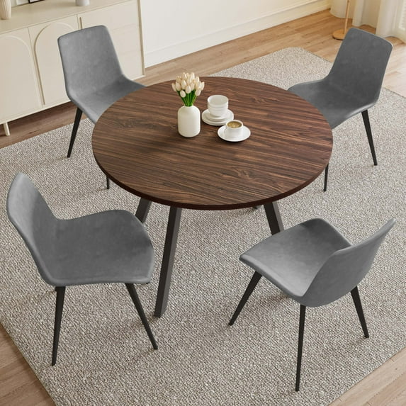 34.6" Round Dining Table Set, Mid Century Modern Round Dining Table for ...
