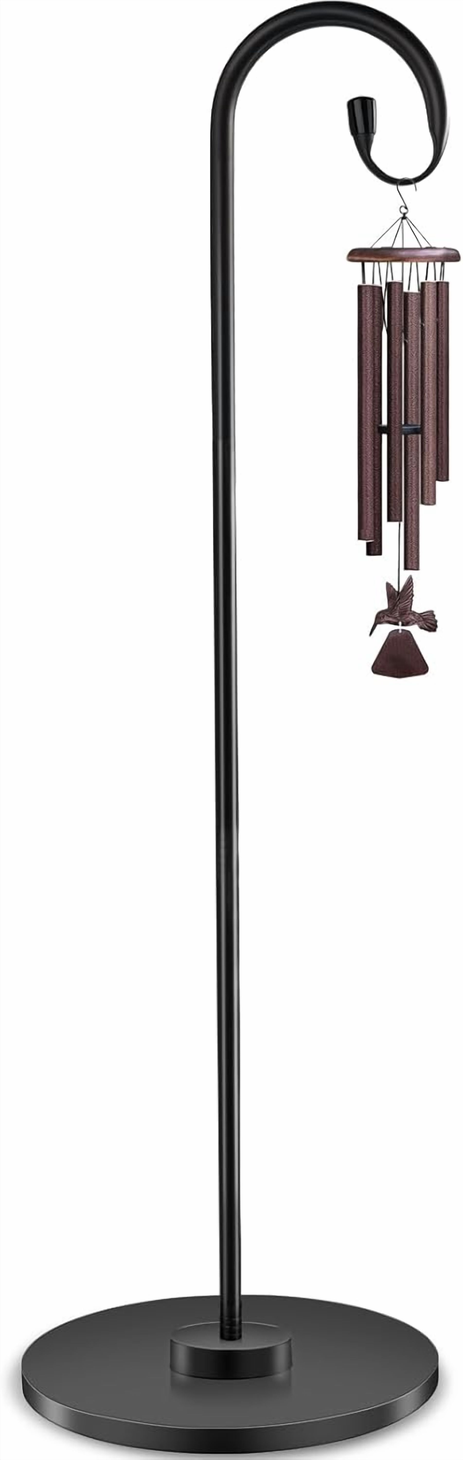 34-63" Adjustable Shepherd Hook Stand with Round Base Stand for Bird ...