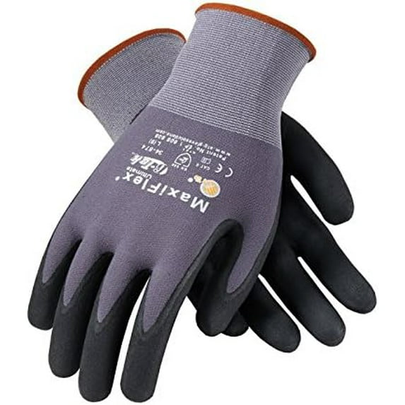34-874 Seamless Knit Nylon - Gloves with Nitrile Coated -Foam Include ...