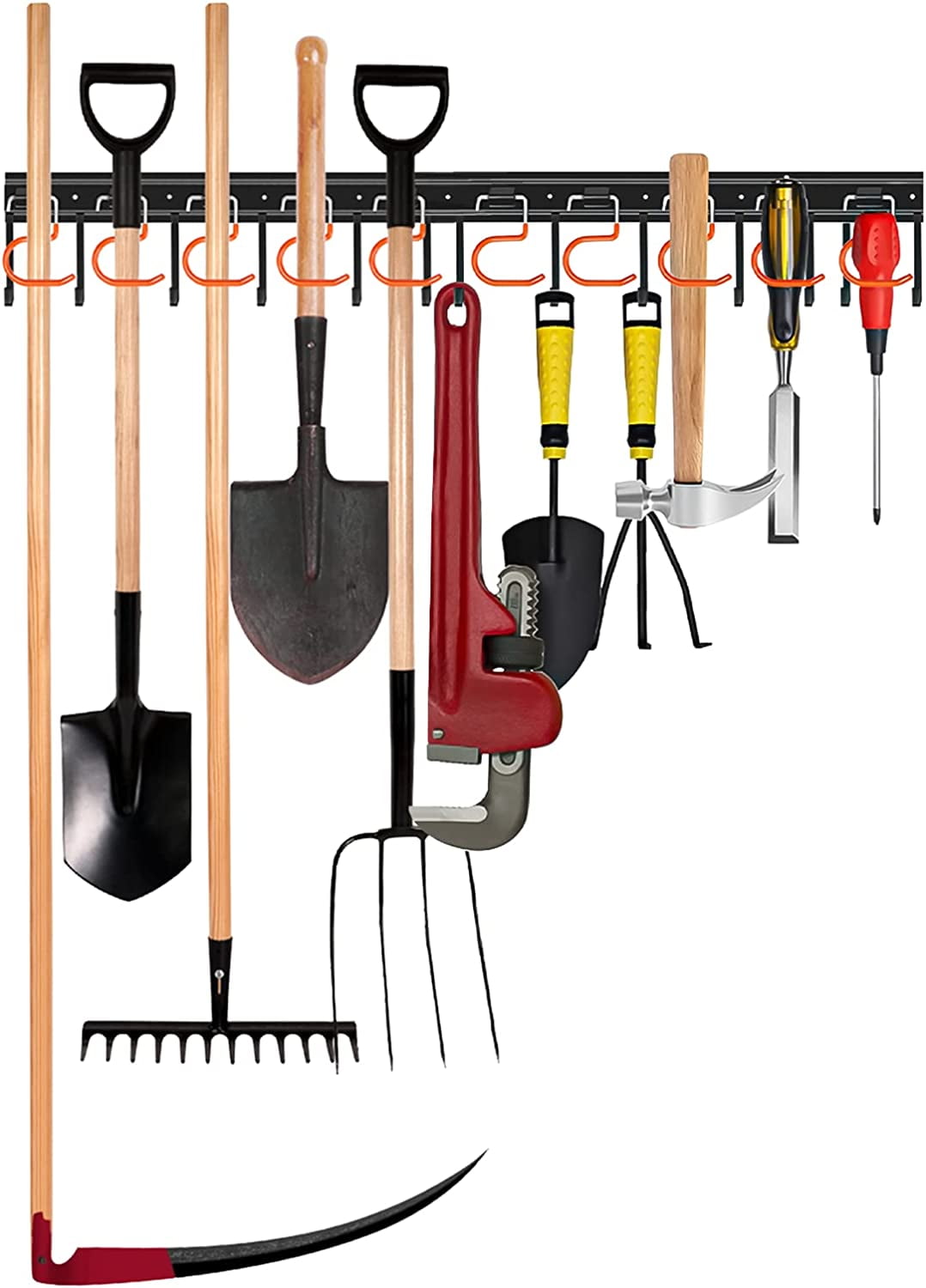 34'' All Metal Garden Tool Organizer Wall Mount Garage Organizers and ...