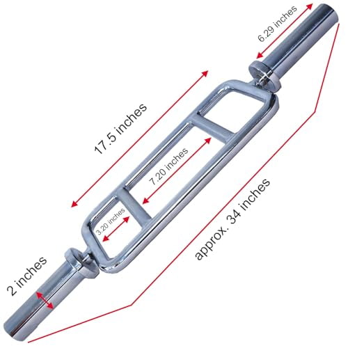 34" Barbell Solid Olympic Chrome Tricep Curl Fitness Gym Weight Bar ...