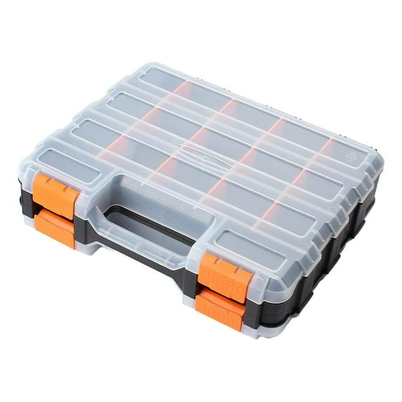 34 Compartment Double Sided Tool Organizer Box With Removable Dividers ...