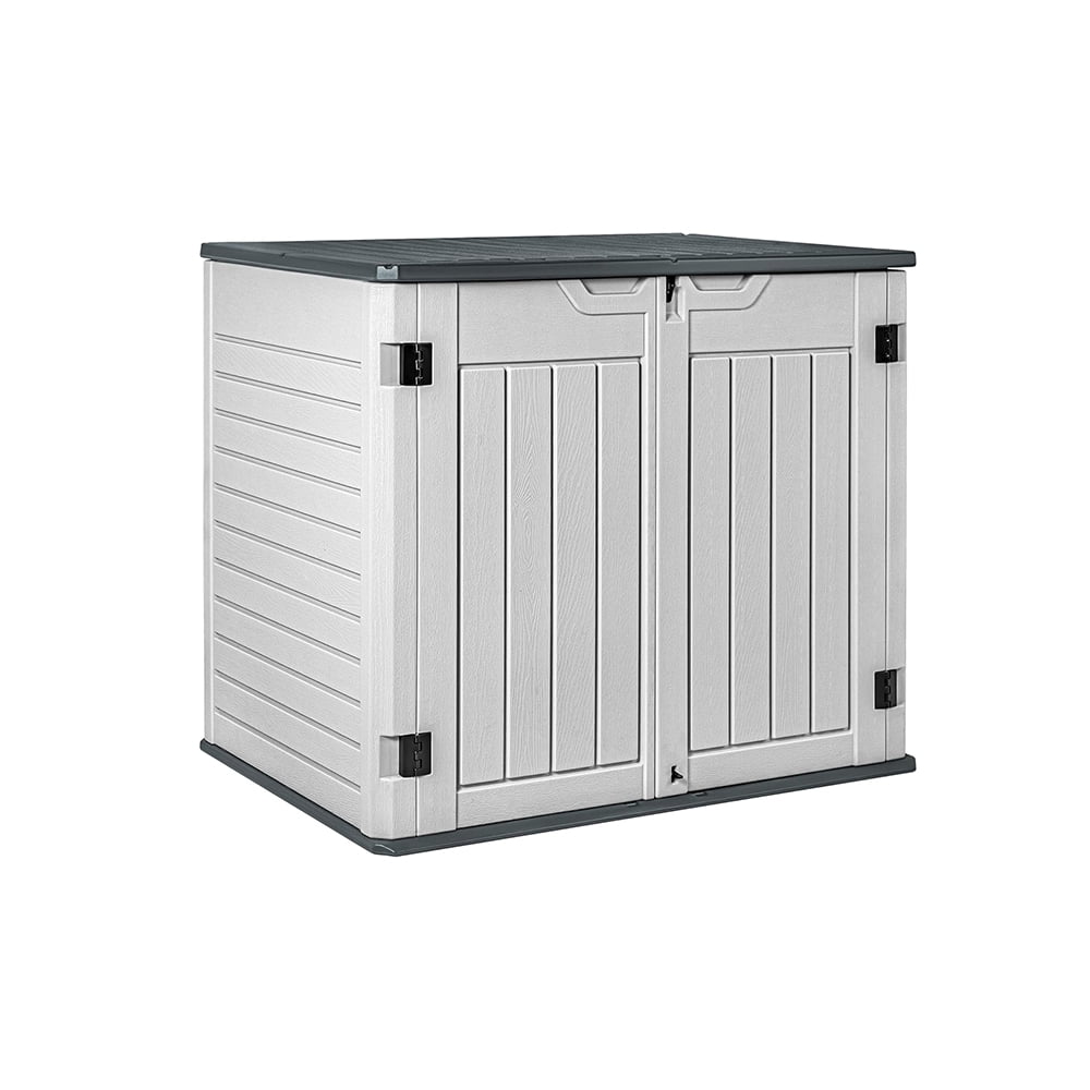 34 Cu Ft Horizontal Outdoor Storage Cabinet, Heavy Duty Storage Shed ...