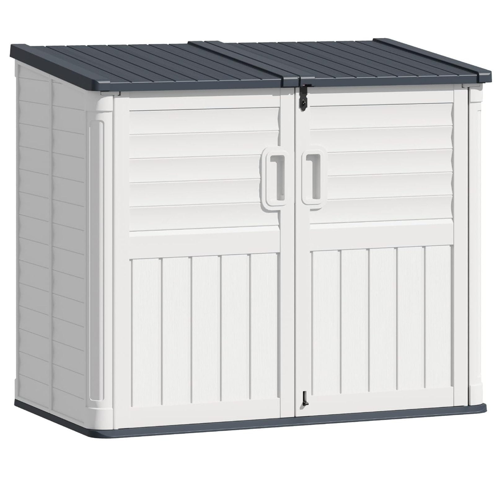34 Cu Ft Resin Storage Shed, Waterproof Outdoor Storage Cabinet with ...