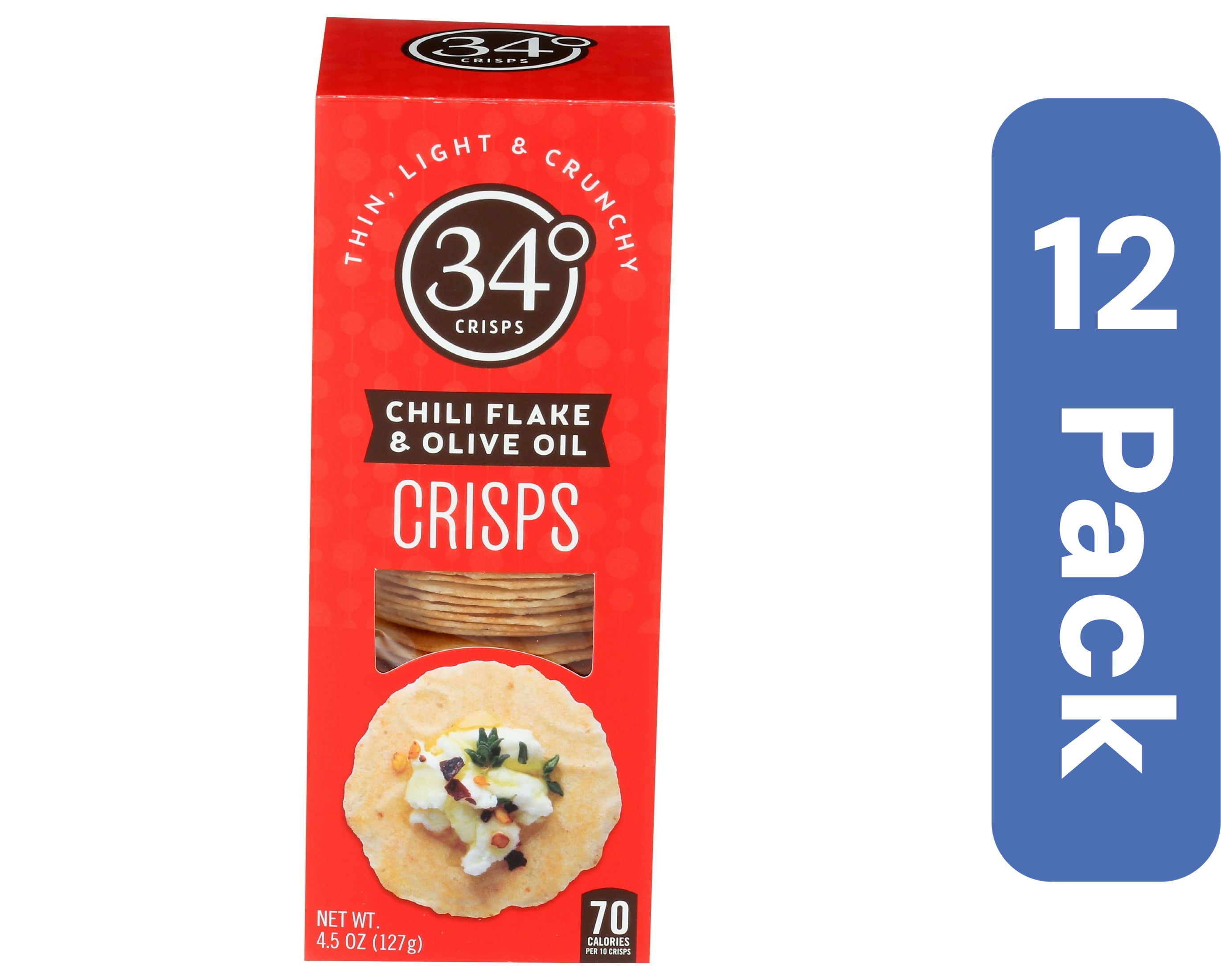 34 Degrees Chili Flake Olive Oil Crisps 4.5 oz (Pack Of 12) - Walmart.com