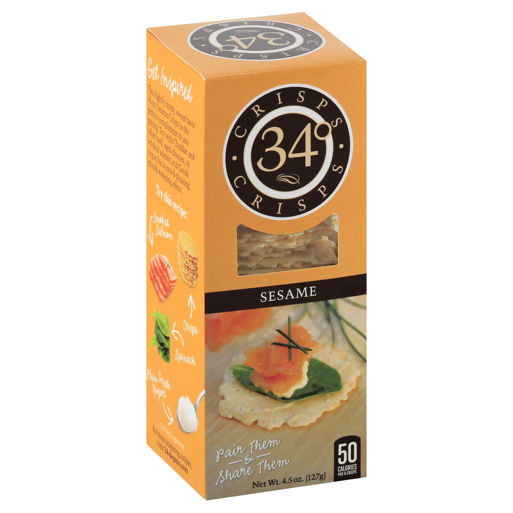34 Degrees Sesame Crispbreads 4.5 oz (Pack Of 12) - Walmart.com
