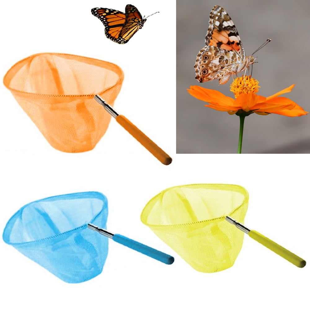 34" Extendable Butterfly Bug Catching Net 8" Round Telescopic Insect ...