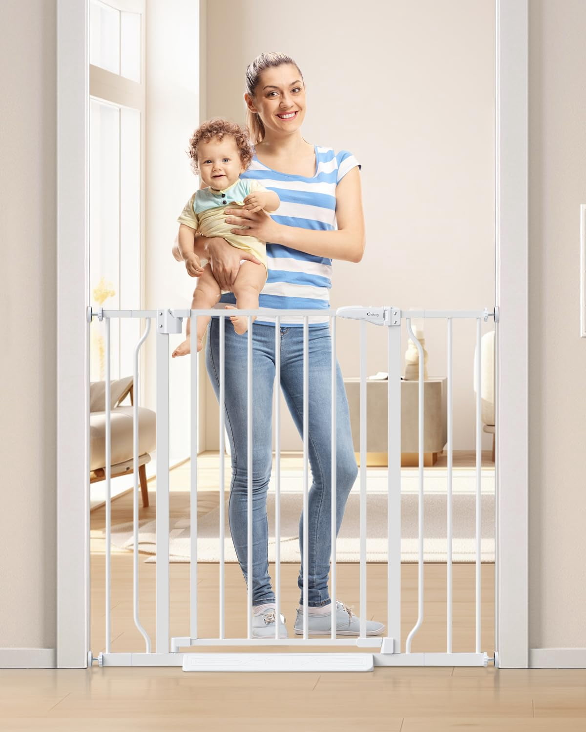 34" Extra Tall Gate For Stairs Auto Close Friendly Dog Indoor Doorways ...