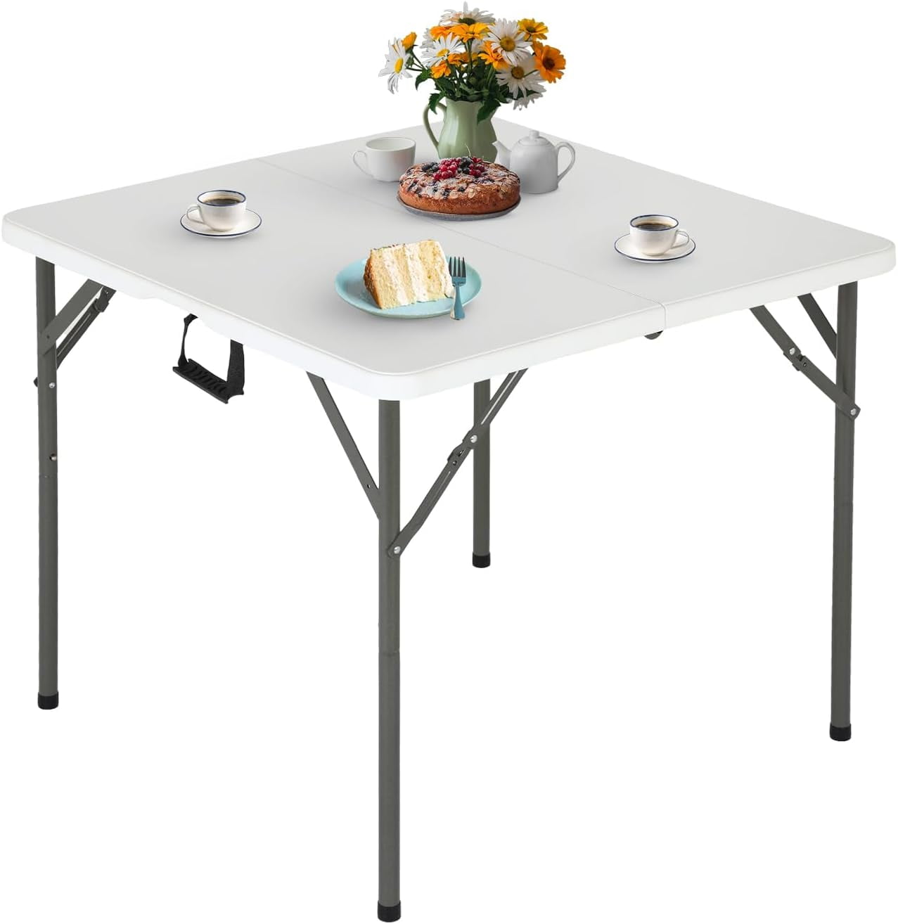 34" Folding Card Table Plastic, Portable Square Height, Perfect for ...