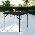34 Inch Folding Card Table Square Foldable Plastic Portable with ...