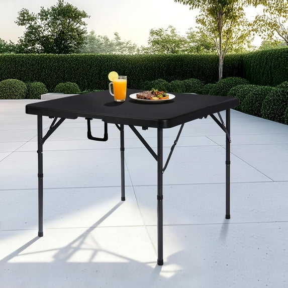 34 Inch Folding Card Table Square Foldable Plastic Portable with ...