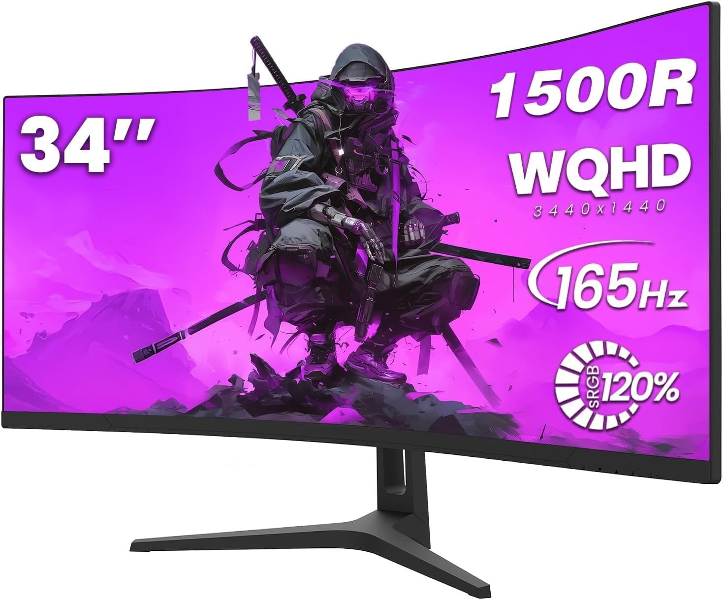 34 Inch Curved Gaming , 21:9 WQHD 3440x1440 165Hz/144Hz 1500R Ultrawide ...