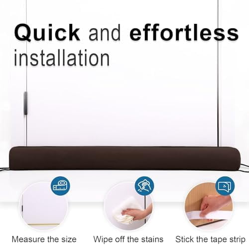 34 Inch Door Draft Stopper, Blocks Hot Cold Air with Removable Washable ...
