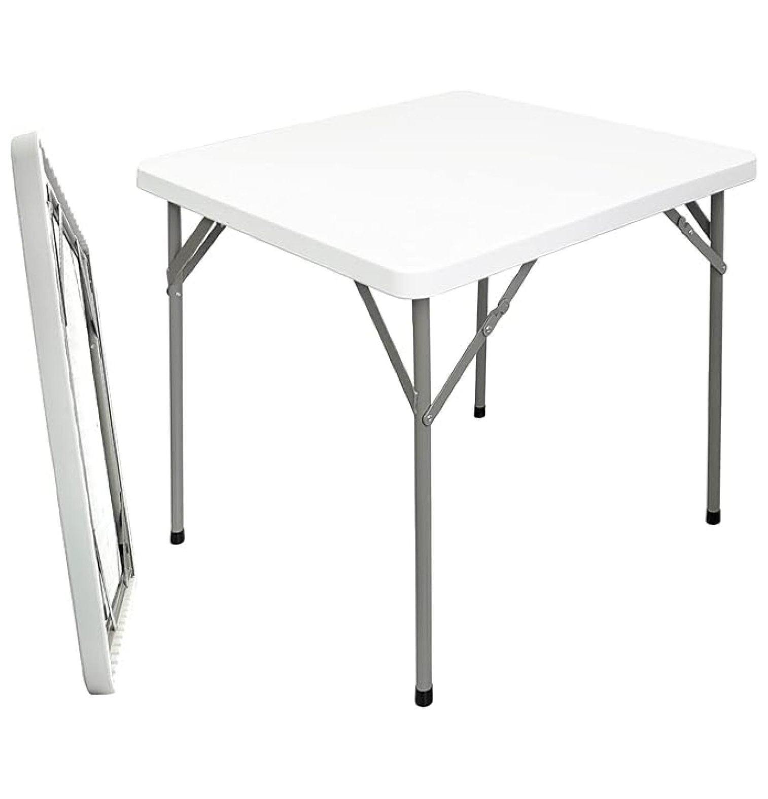 34 Inch Square Plastic Folding Table - Indoor Outdoor Card Table for ...