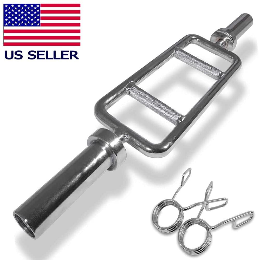 34 Inch Triceps Bar Barbell Olympic Chrome Tricep Hammer Curl Gym ...
