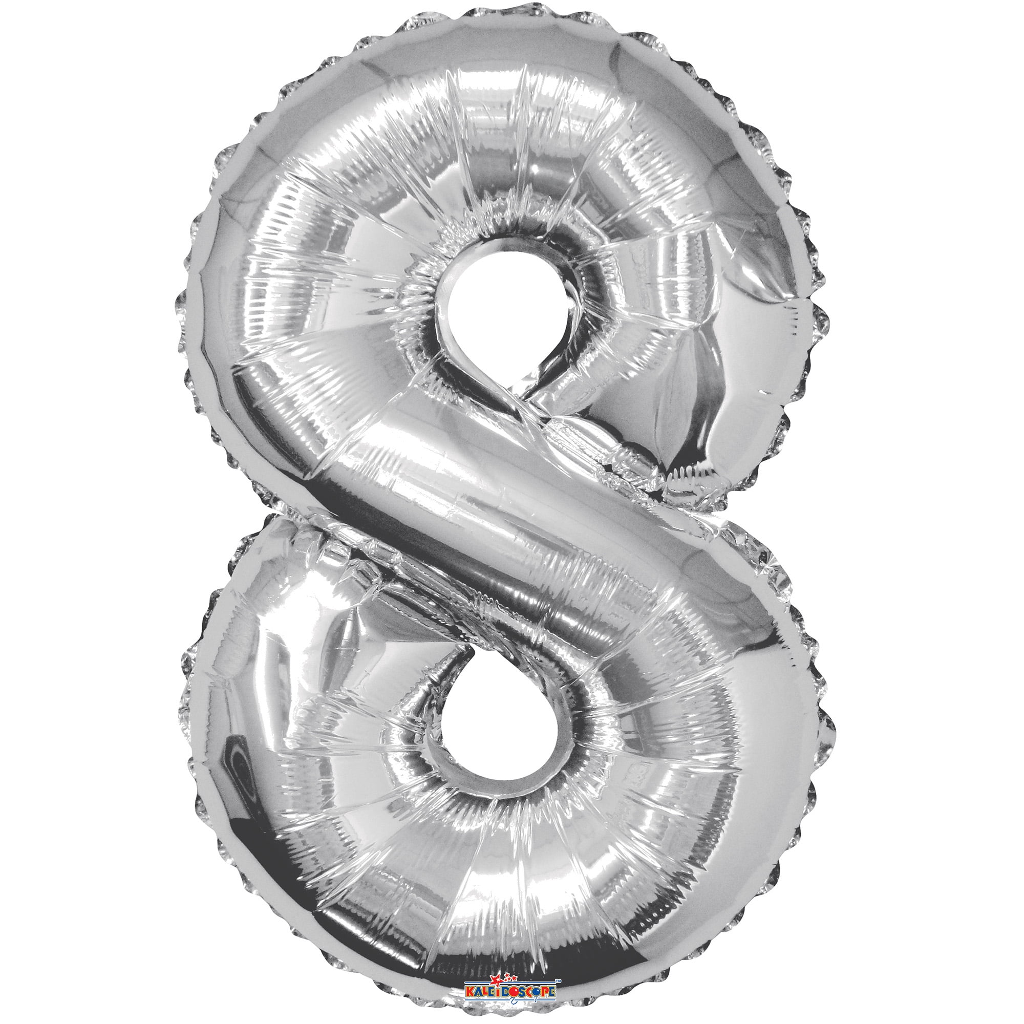 34 inch Kaleidoscope Number 8 - Silver Foil Mylar Balloon - Party ...