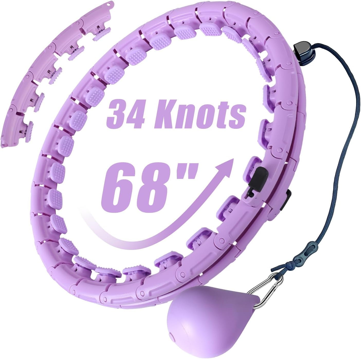 34 Knots Weighted Workout Hoop Plus Size, Smart Waist Exercise Ring for ...