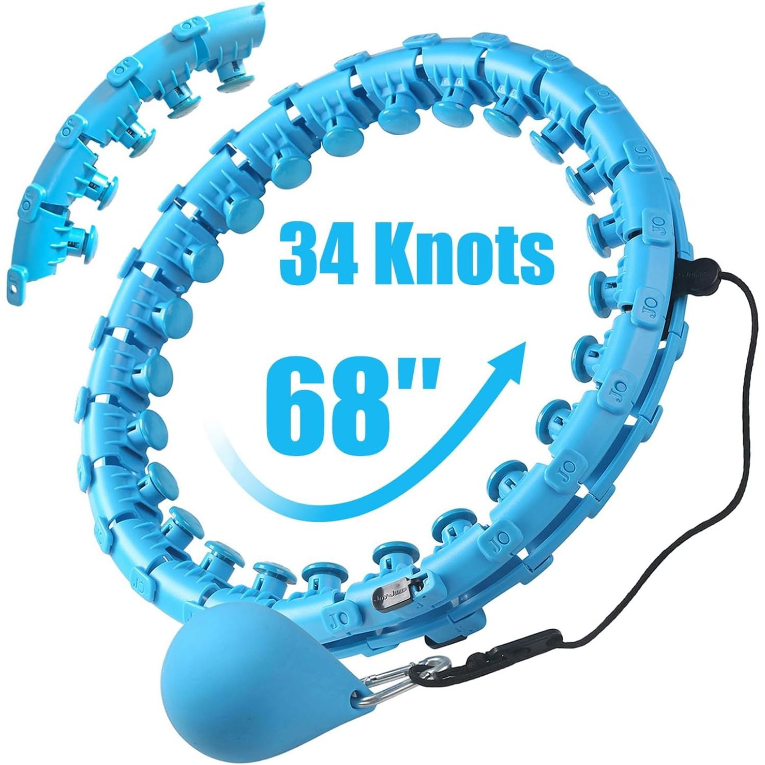 34 Knots Weighted Workout Hoop Plus Size, Smart Waist Exercise Ring for ...