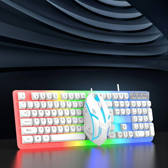 34 Lighting Modes Mechanical Keyboard and Mouse Combo, Hot-Swappable ...