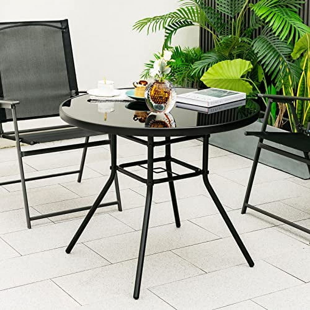 34" Outdoor Bistro Table, Patio Dining Table with .5” Umbrella Hole ...