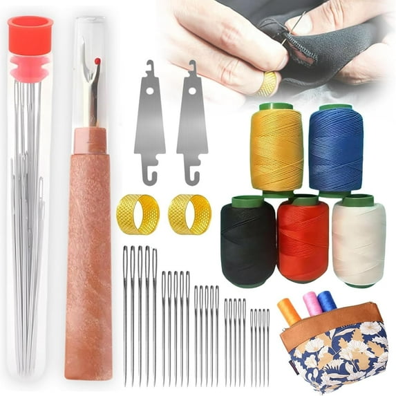 34 PCS Big Eye Steel Sewing Needles Kit, Stainless Steel Hand Sewing ...