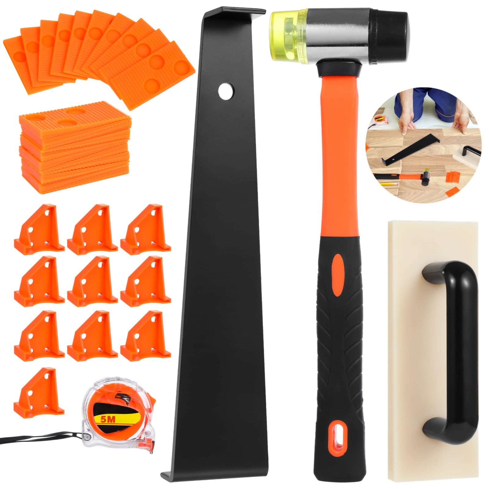 34 PCS Laminate Flooring Tools, 6 in 1 Flooring Installation Kit ...