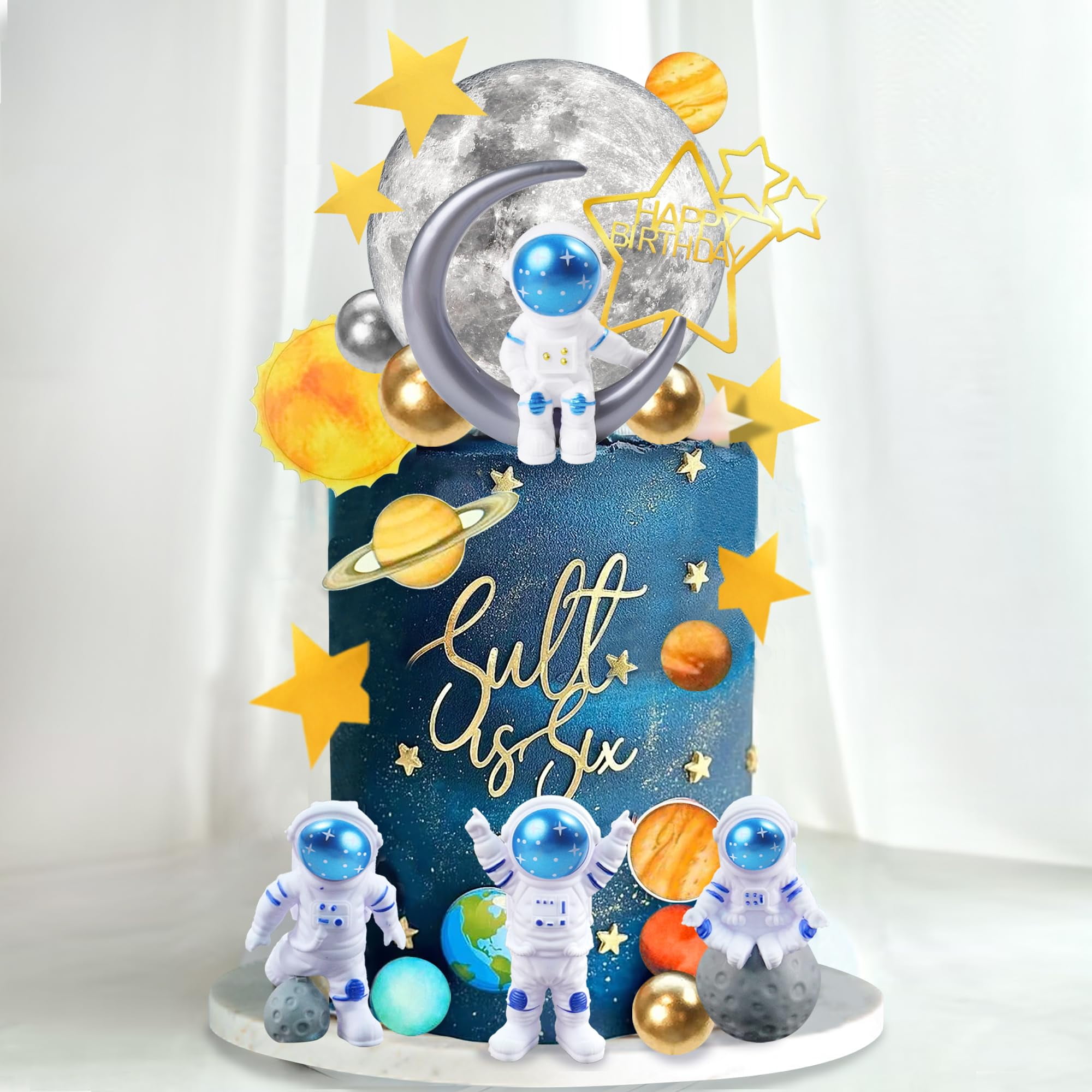 34 PCS Space Cake Toppers - AIS1 Outer Astronaut Figurines, Planet ...