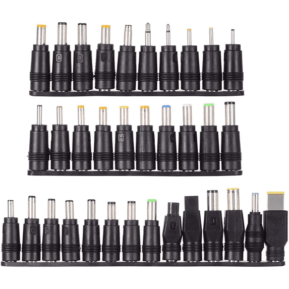 34 Pack Interchangeable DC Plug Tips Connector Kit with 5.5×2.1mm ...