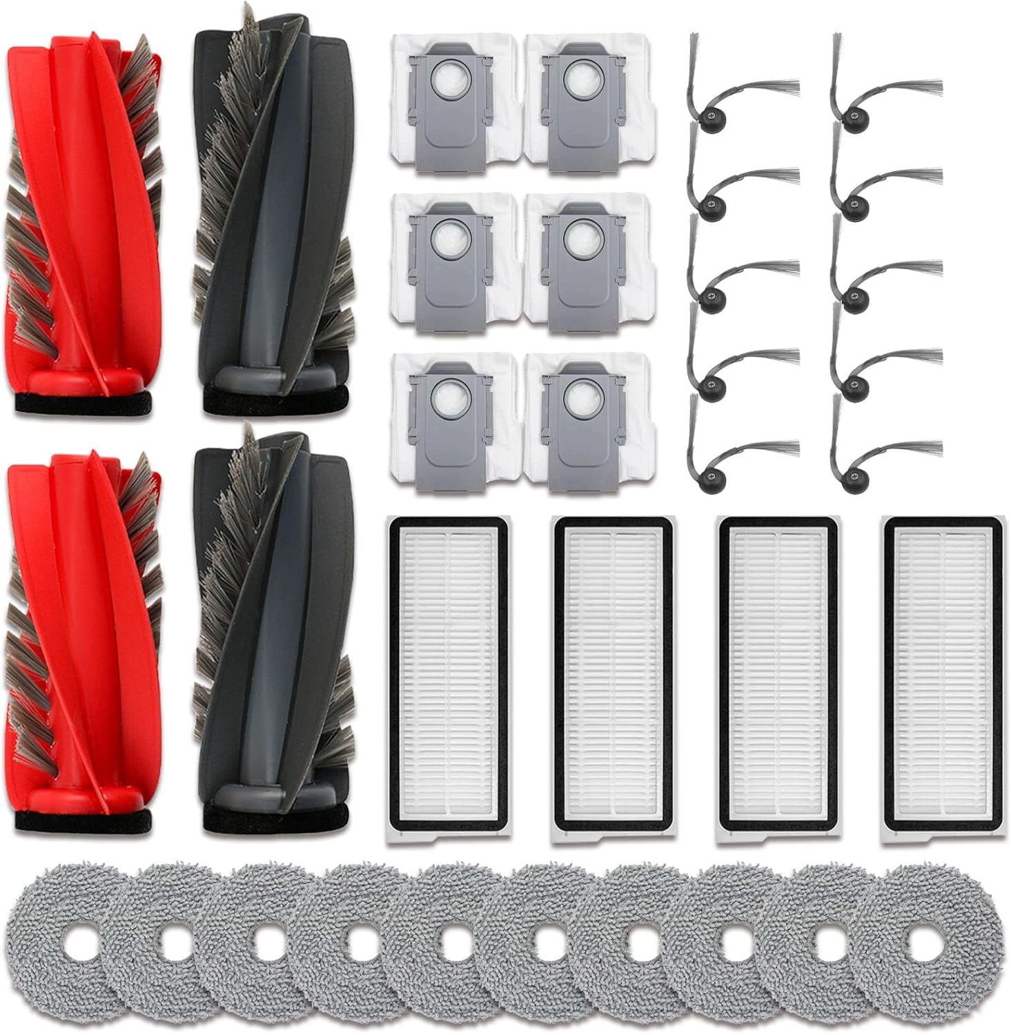 34-Pack Maintenance Kit Compatible with Roborock Qrevo S5V, Qrevo Curv ...