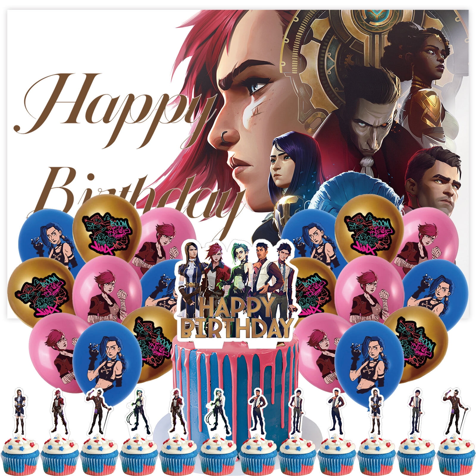 34-Pcs For Arcane Cartoon For Season-Themed Party Decoration Set ...