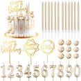 34 Pcs Happy Birthday Cake Toppers Decorations Birthday Candles DIY ...
