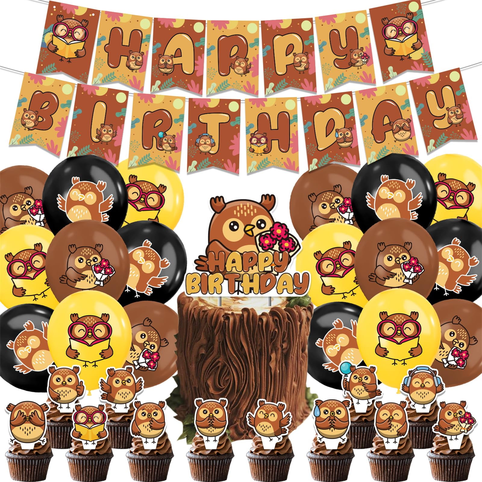 34 Pcs Owl Birthday Party Decorations KKS1 Set Cute Party Supplies ...