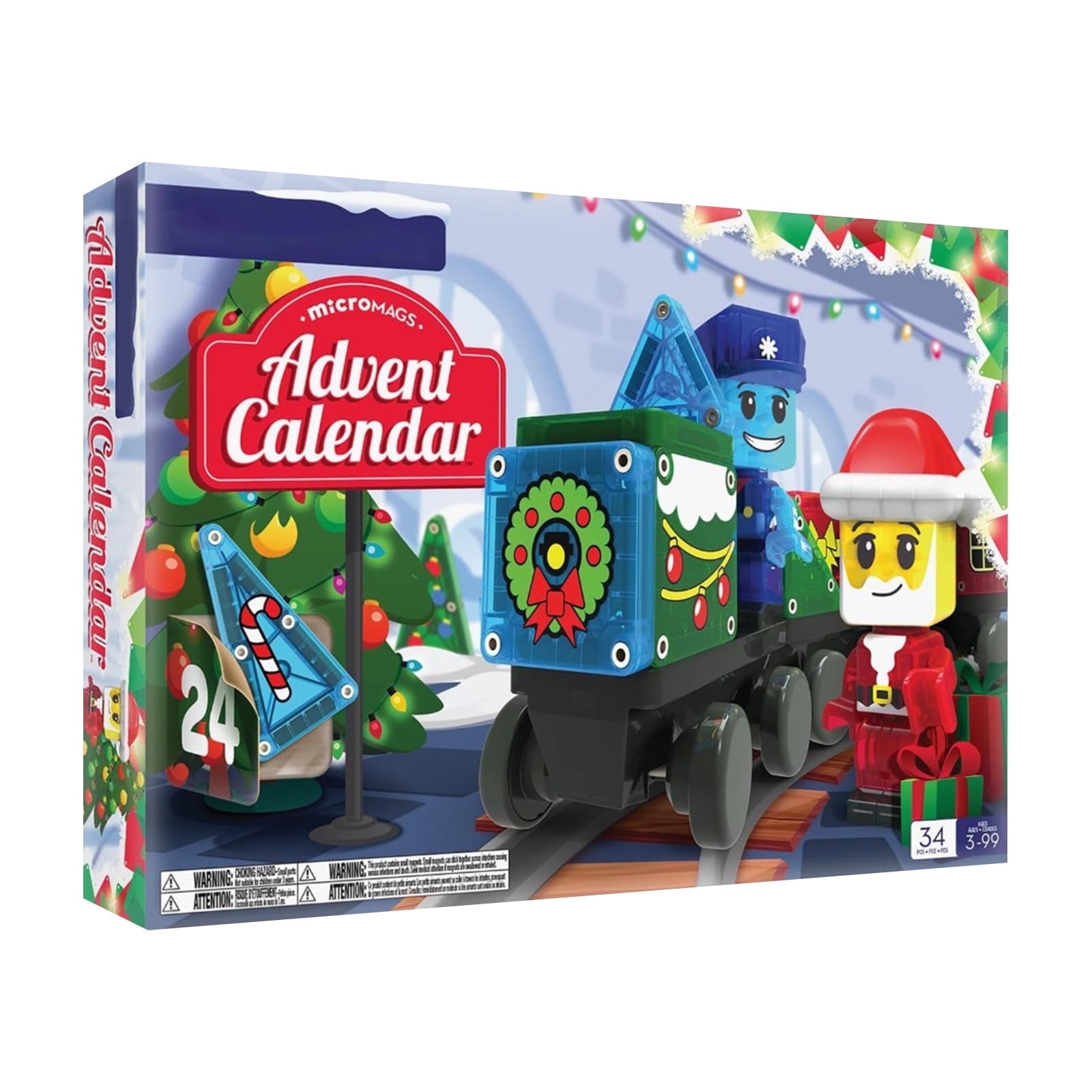 34-Piece Magnetic Christmas Advent Calendar Construction Building Set ...