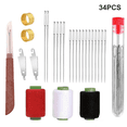 34-Piece Sewing Needle Set, Large-Eye Hand Sewing Needles with Thread ...