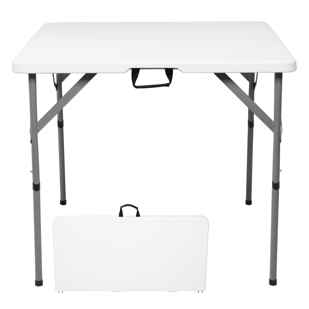 34" Portable Folding Square Table, Foldable Table with Collapsible Legs ...