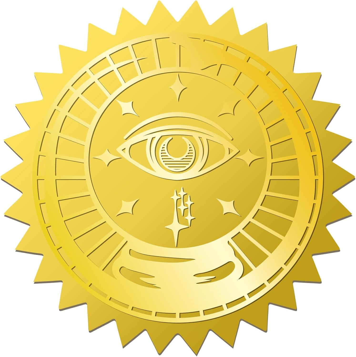 34 Sheets Self Adhesive Gold Foil Embossed Stickers Round Dot Medal ...