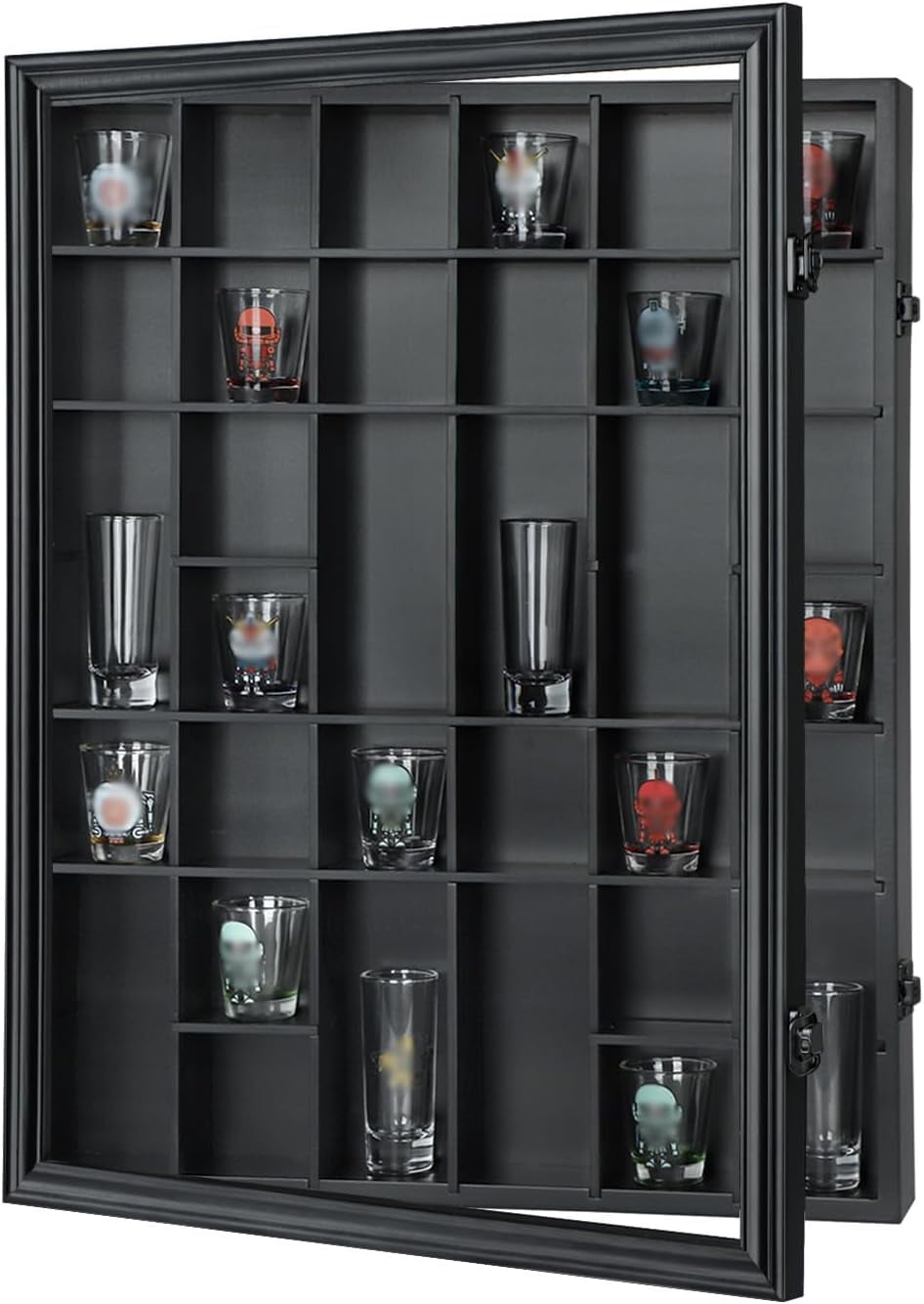 34 Shot Glass Display Case - Shot Glass Holder - Shot Glass Shelf Wall ...