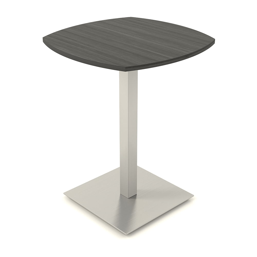 34" Small Arc Boat Bistro Height Table Square Metal Base Bar Table ...