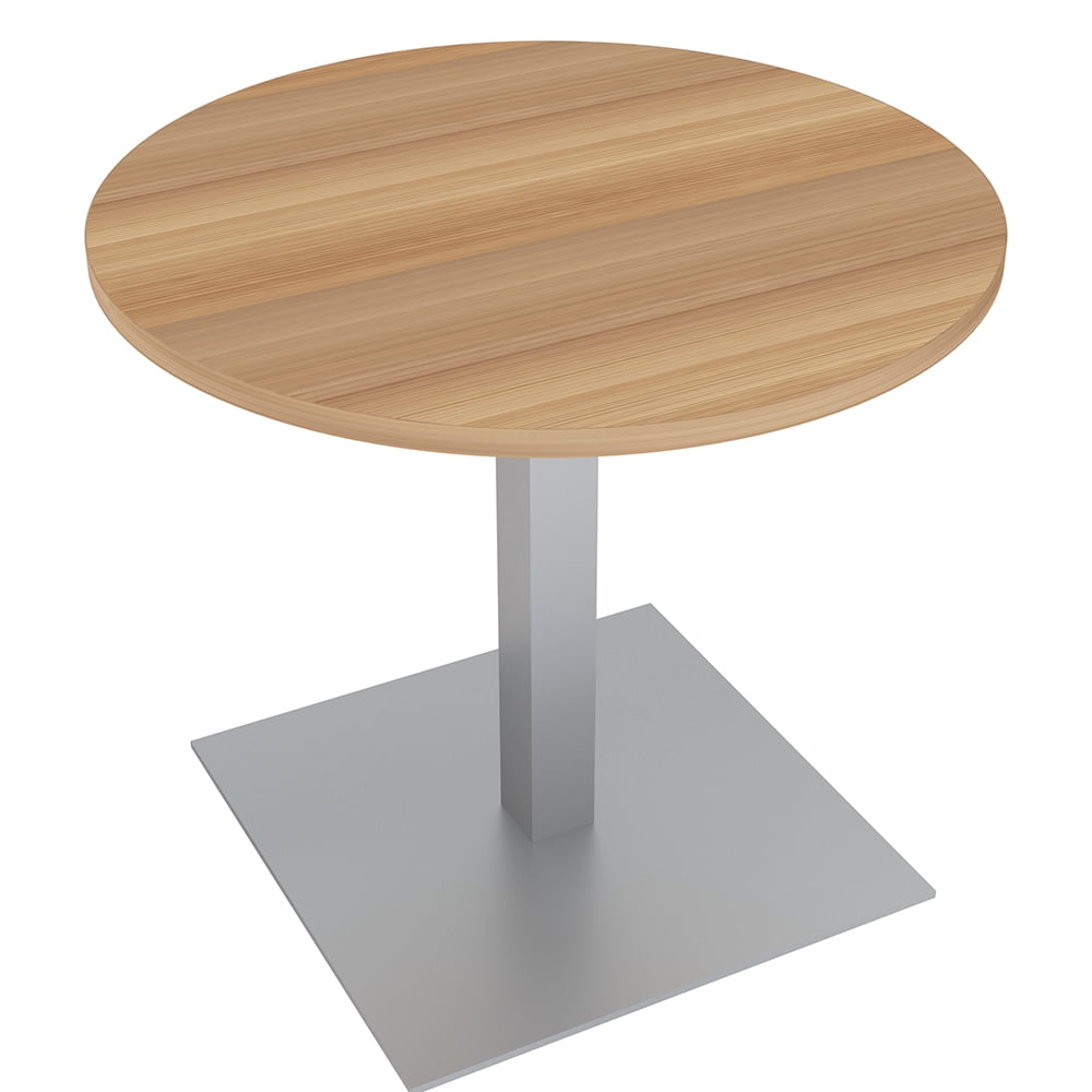 34" Small Round Table Square Metal Base Conference Room Breakroom ...