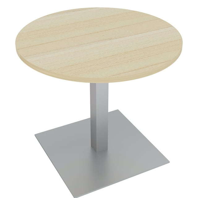 34" Small Round Table Square Metal Base Conference Room Breakroom ...