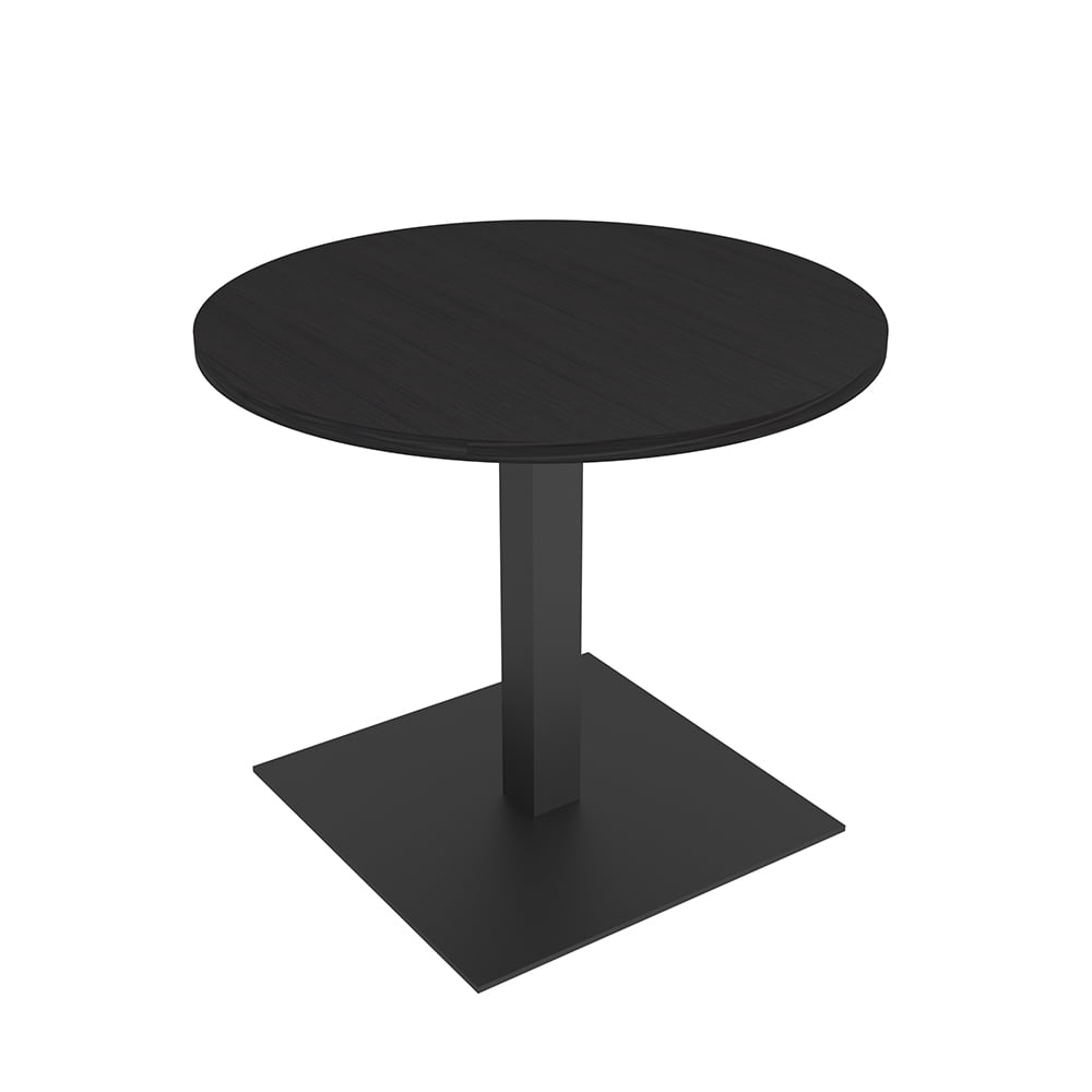 34" Small Round Table Square Metal Base Conference Room Breakroom ...