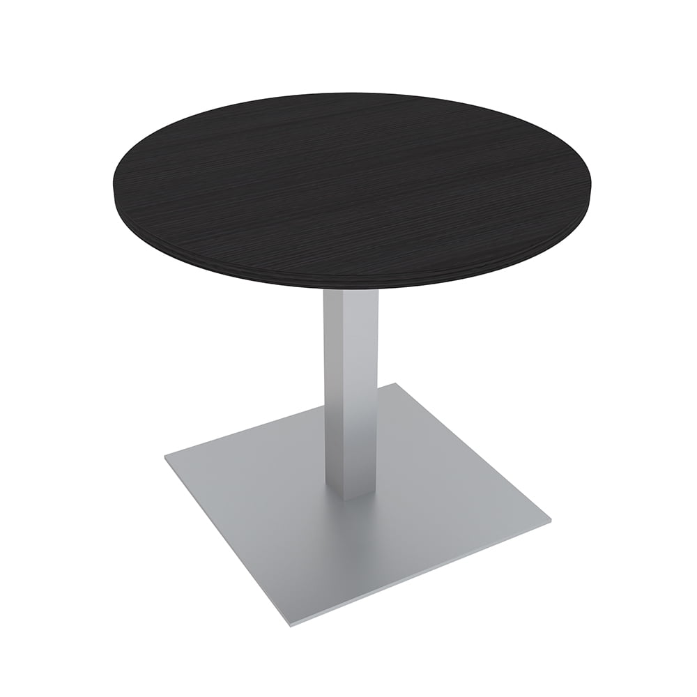 34" Small Round Table Square Metal Base Conference Room Breakroom ...
